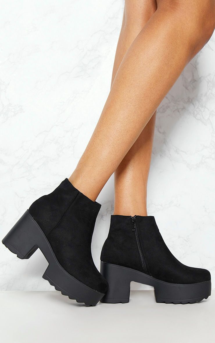 Bess bottes cuissardes noires imitation daim à talons | Bottes ...