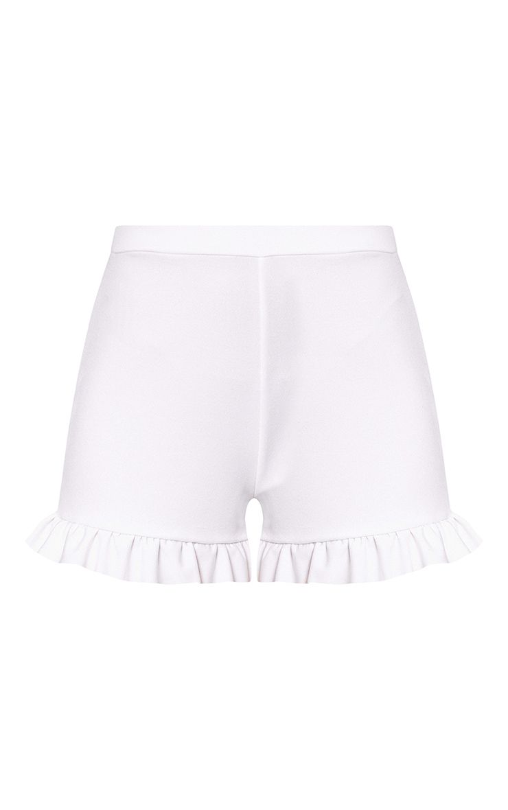 White Frill Hem Shorts. Shorts | PrettyLittleThing
