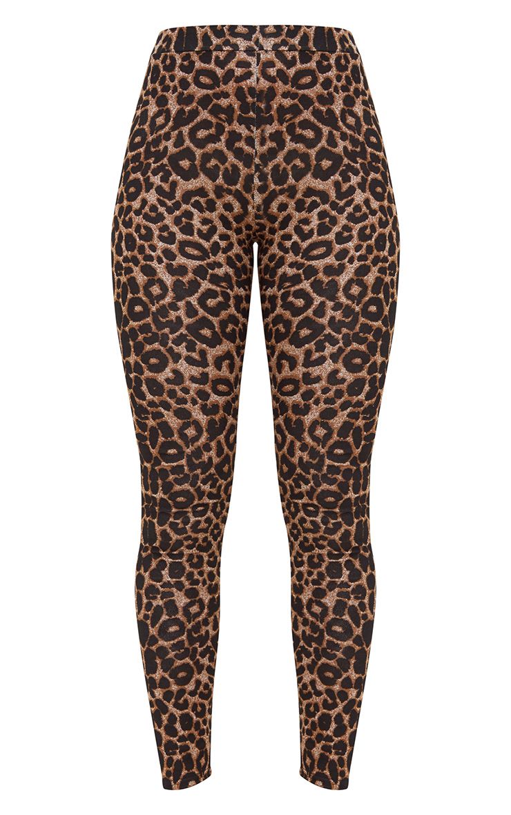 Brown Leopard Print Leggings | PrettyLittleThing AUS