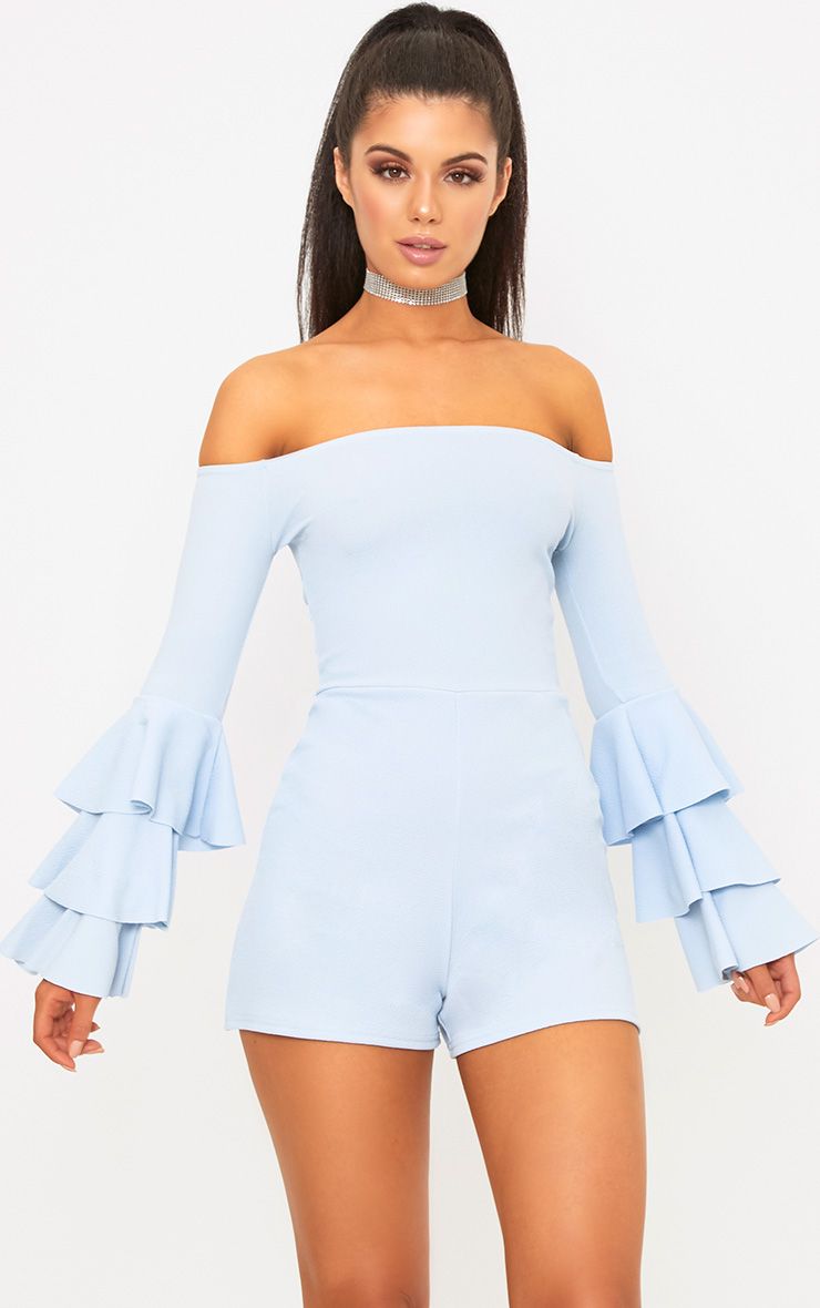 Playsuits & Rompers | Striped & Bardot | PrettyLittleThing