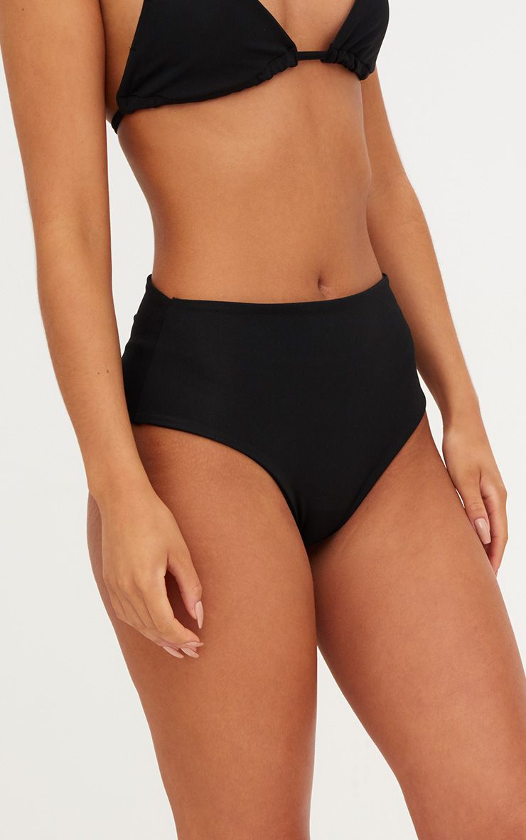 Black Mix & Match High Waisted Bikini Bottom | PrettyLittleThing
